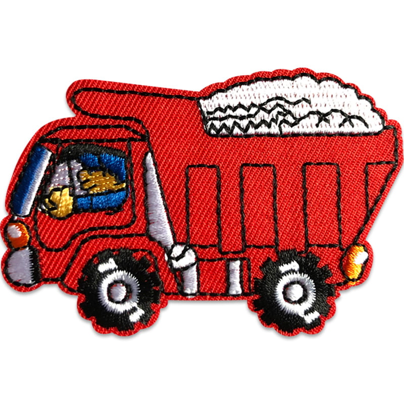 Red Dumper Truck – Iron-on Patch - Laglappen.co.uk